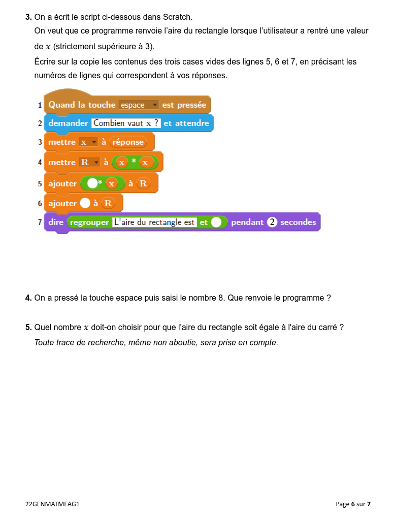 Diplômé national du brevet session 2022 série générale – épreuve de Mathématiques – Bordeaux Maths